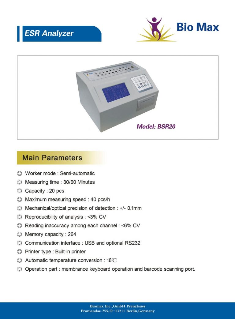 Automated ESR Analyzer (20 Channel) – Bio Life International